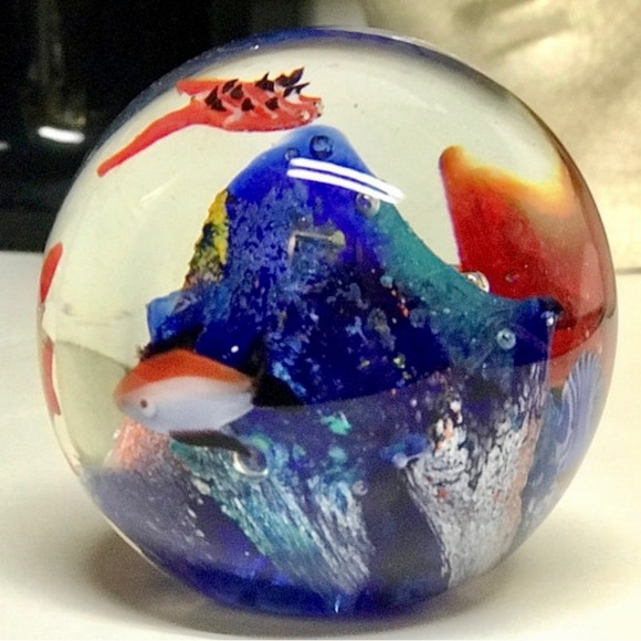 Art | Vintage Murano Solid Blown Art Glass Fish Aquarium Marine ...